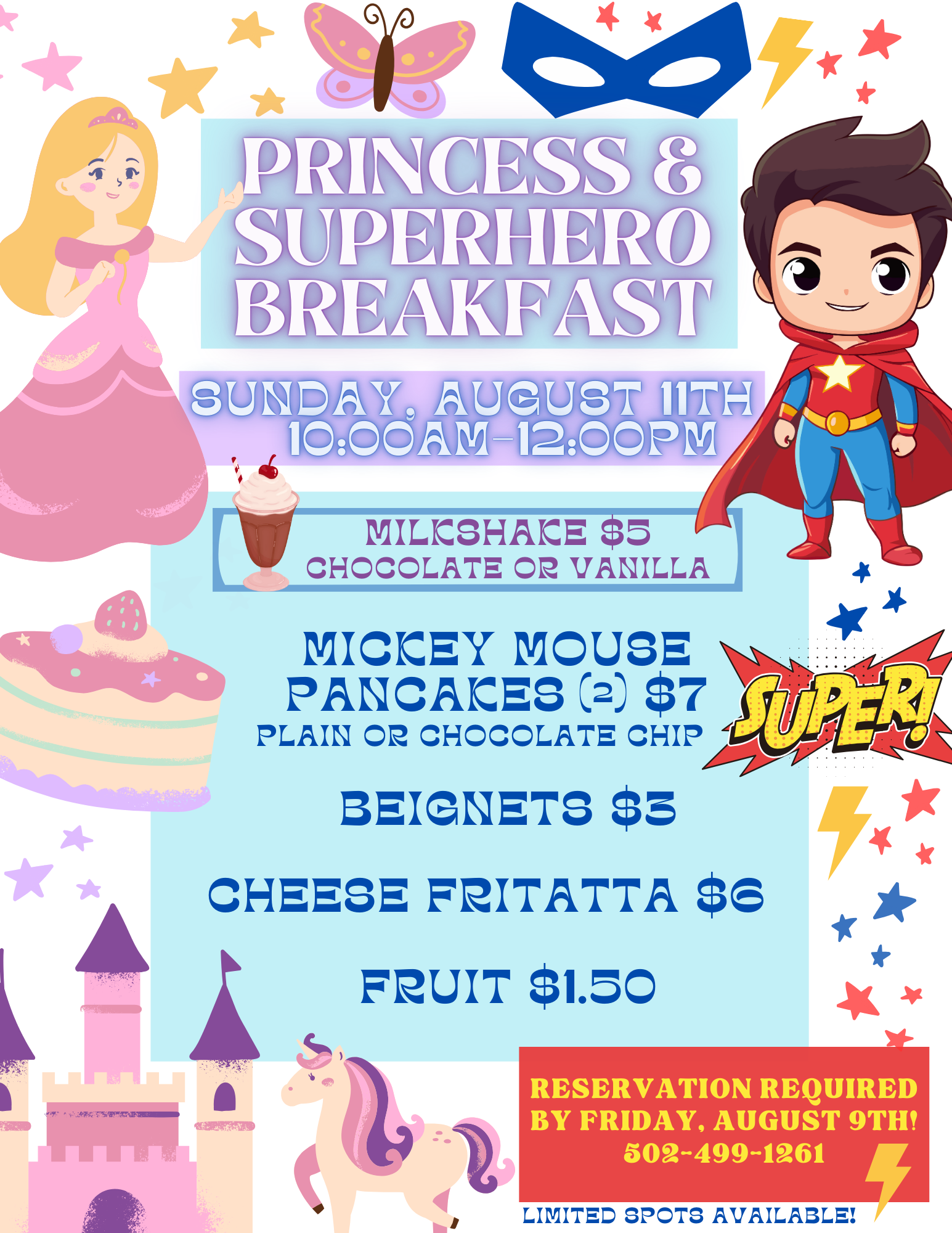 Princess & Superhero Breakfast – Wildwood Country Club